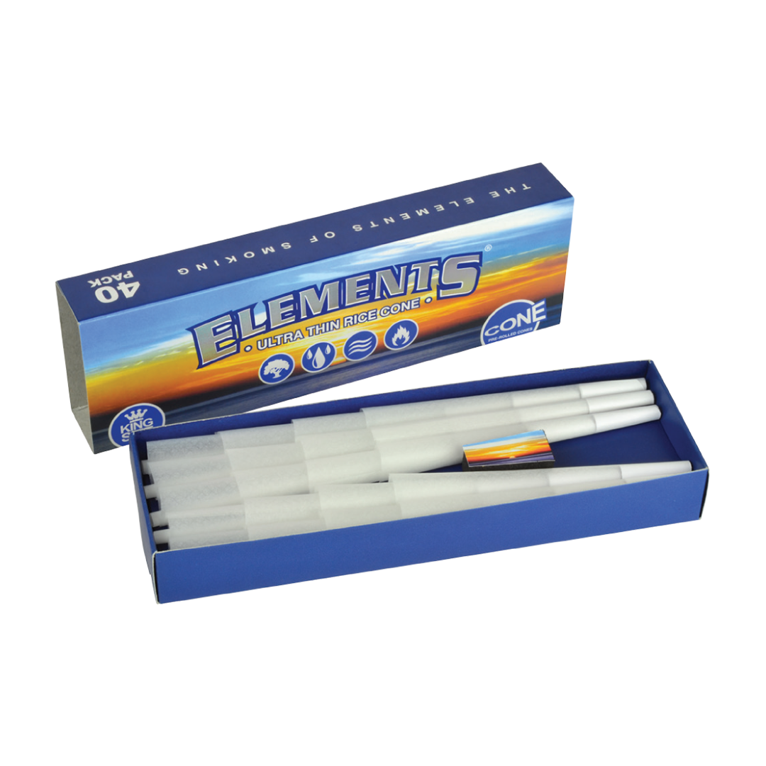 Elements Pre-Rolled Kingsize Rice Paper Cones 40-Pack – DankGeek
