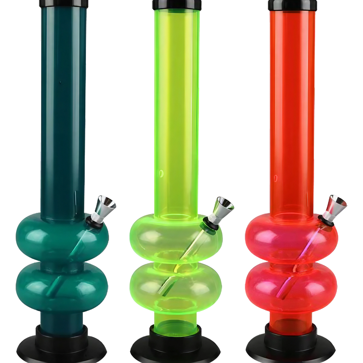 Acrylic Double Bubble Base Water Pipe – DankGeek