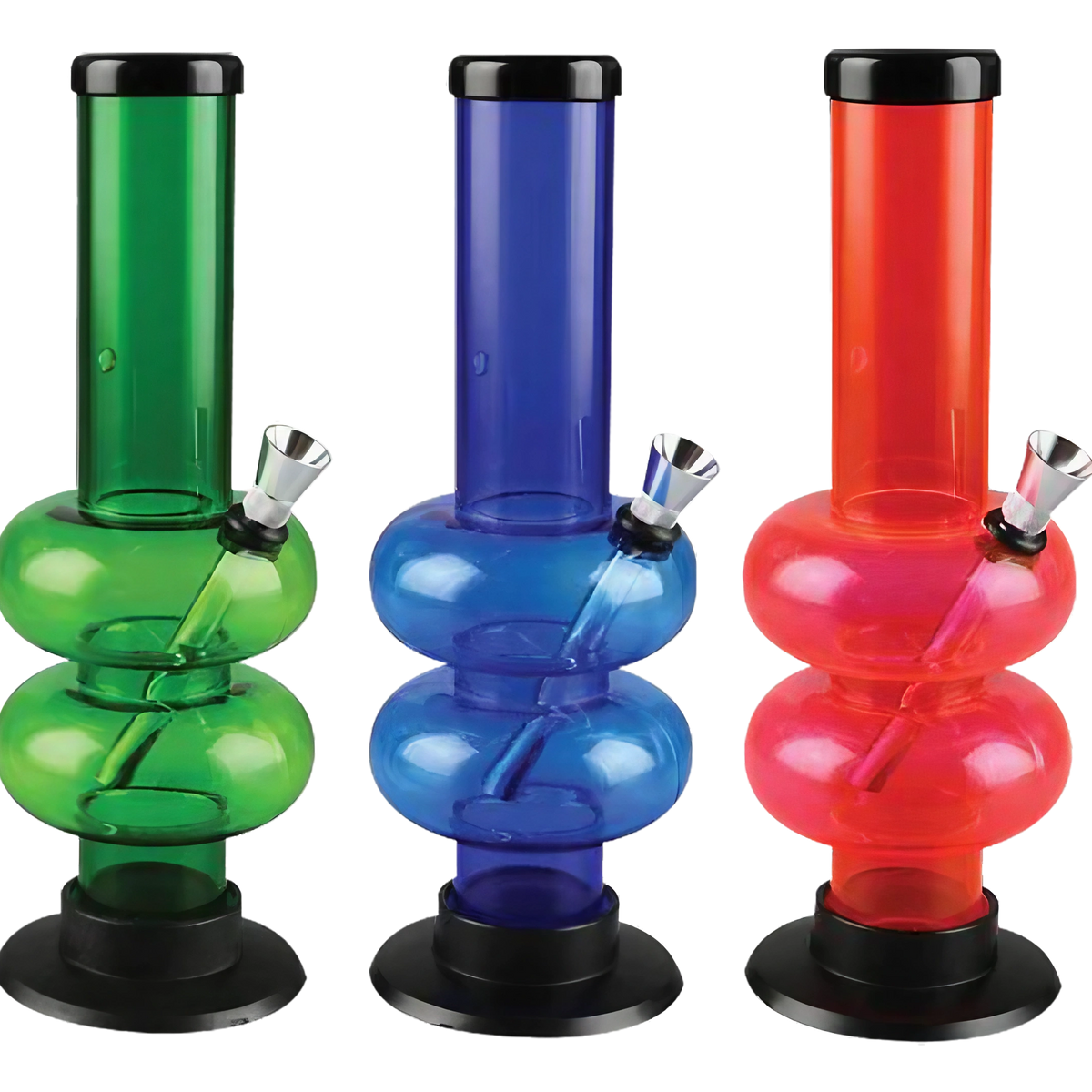 Acrylic Double Bubble Water Pipe – DankGeek