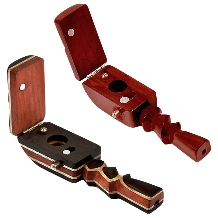 Fancy Wooden Pipe with Hinged Flip Lid | Hand Pipes