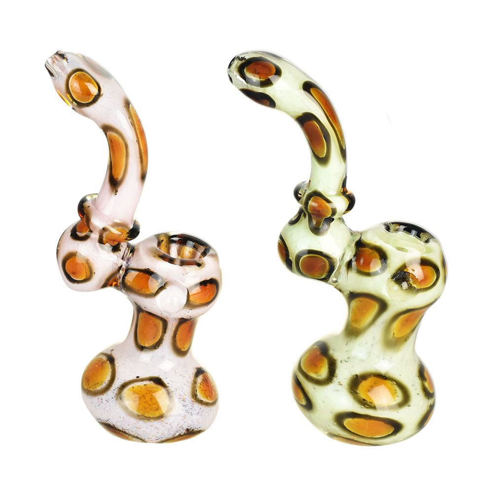 Laid Back Leopard Stand Up Bubbler Pipe – DankGeek