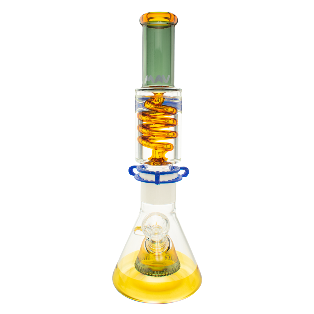 MAV Glass Gold And Transparent Black Slitted Pyramid Beaker Freezable ...