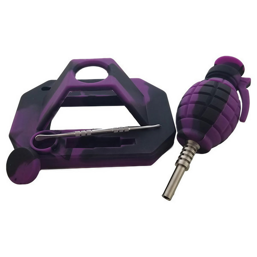 Silicone Grenade Dab Straw w/ Titanium Straw – DankGeek