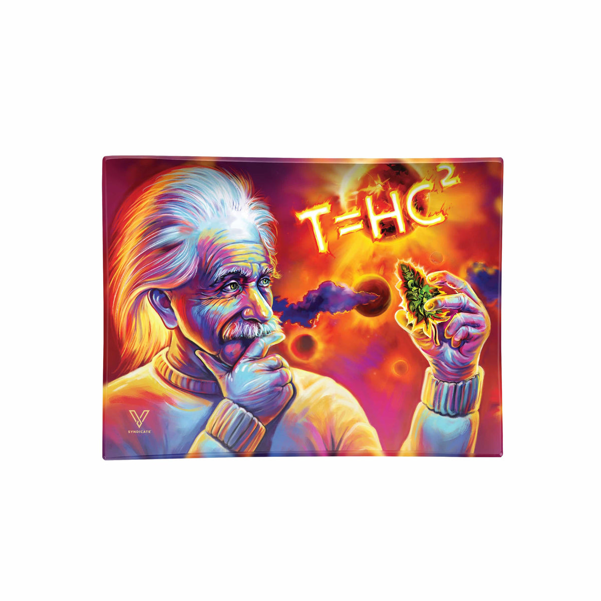 V Syndicate T=HC2 Glass Rolling Tray - Shatter-Resistant Cosmic Design ...