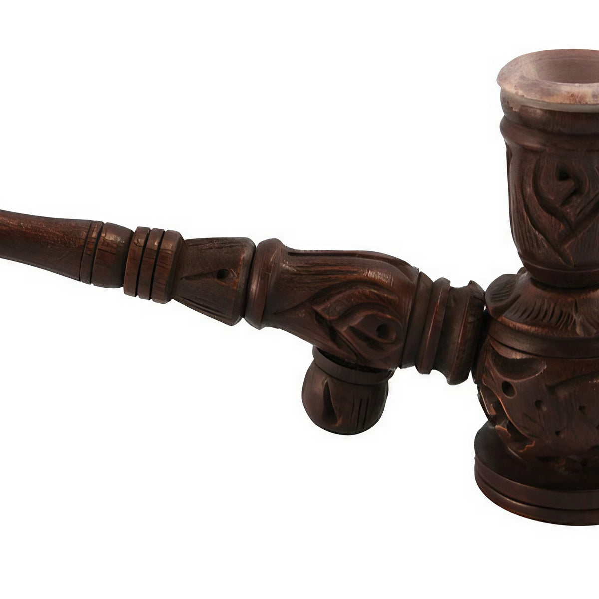 Wooden "Hukka" Pipe With a Stone Bowl Insert – DankGeek